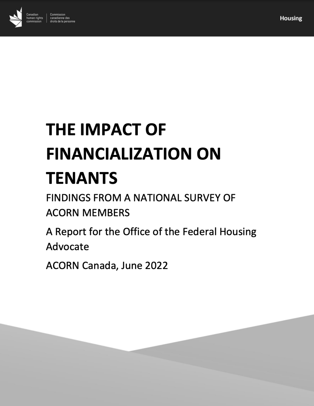 ACORN’s Survey on Financialization of housing - ACORN Canada