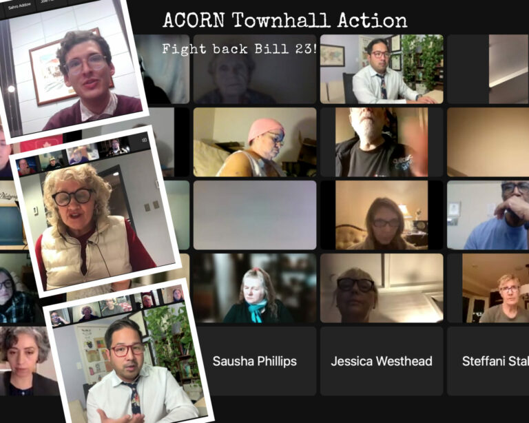 ACORN Virtual Townhall Action to Fight back Bill 23 - ACORN Canada