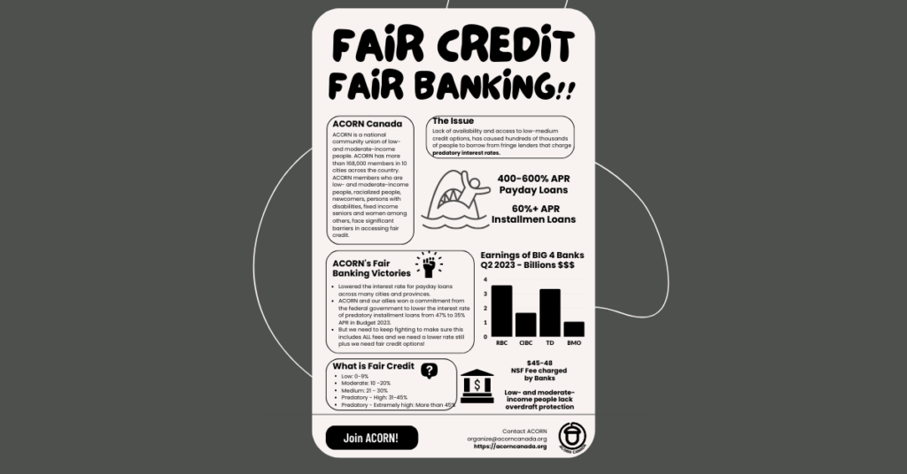 Demanding Fair Credit for Low-to-Moderate Income People - ACORN Canada