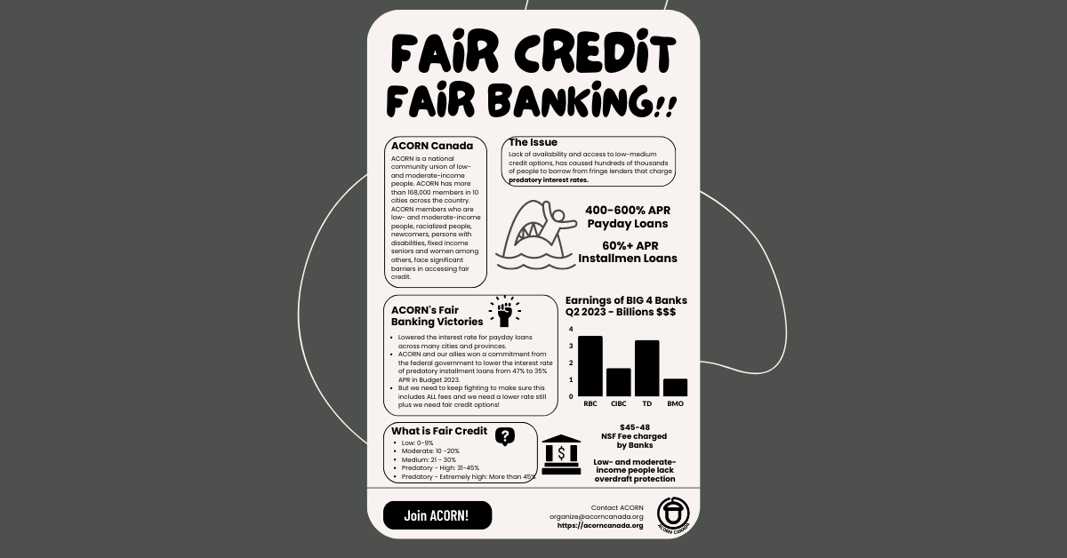 Demanding Fair Credit for Low-to-Moderate Income People - ACORN Canada