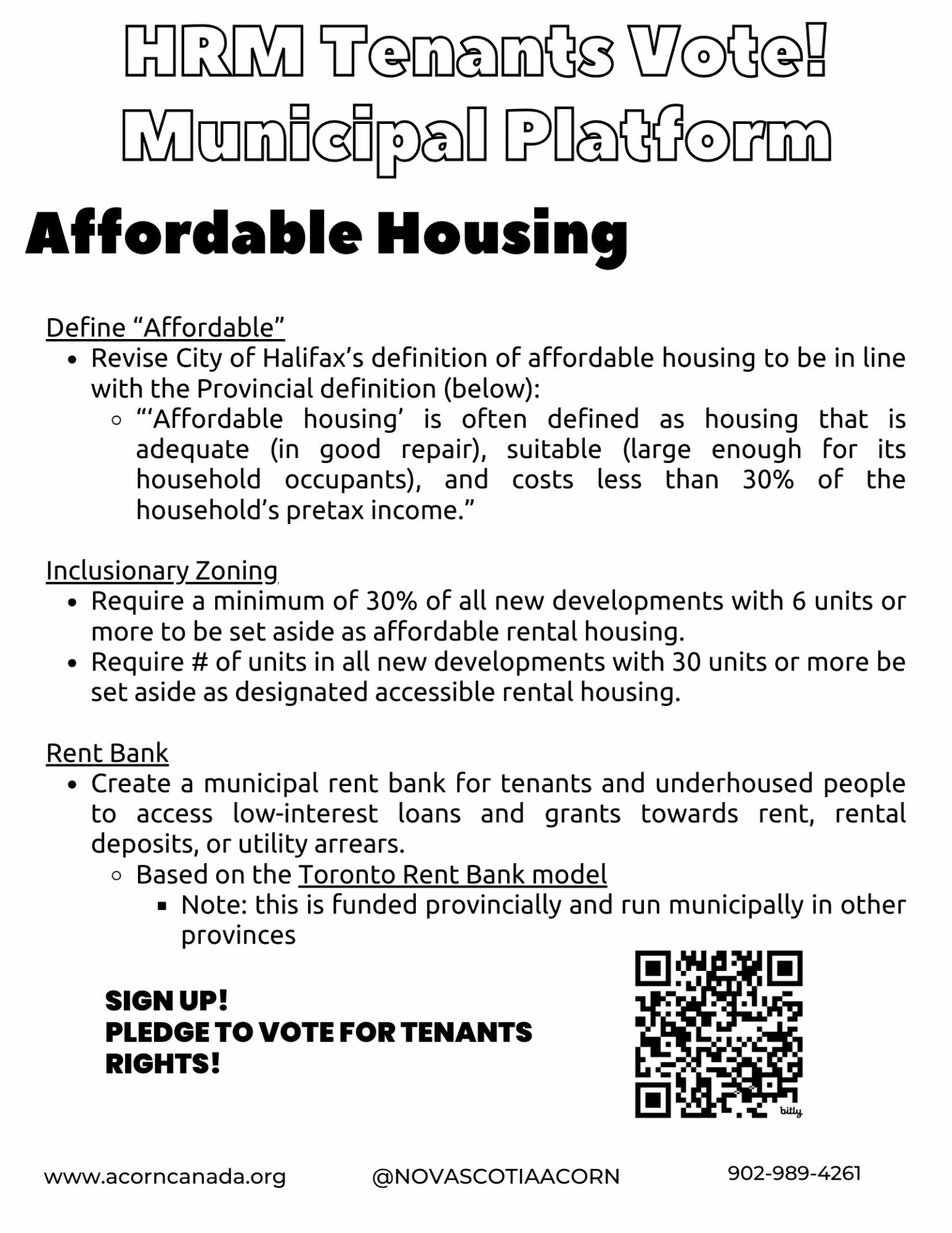 ACORN Halifax Municipal Platform Launch - ACORN Canada