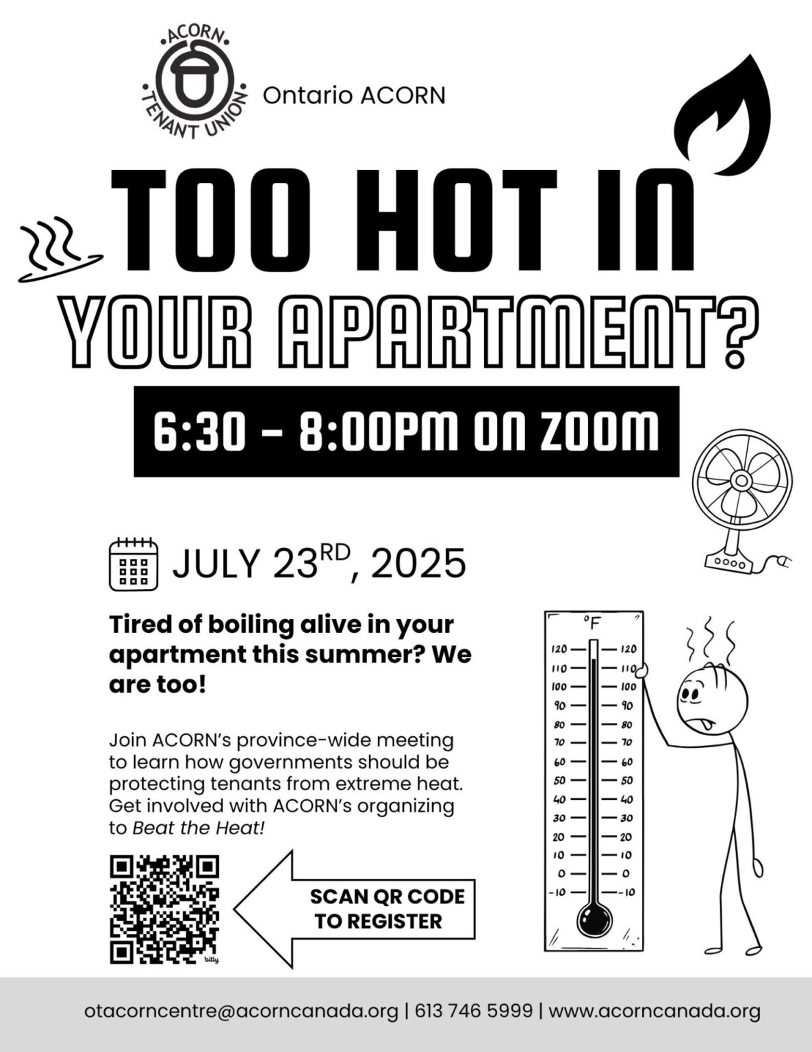 Ontario Extreme Heat Zoom July 23 Flyer - ACORN Canada